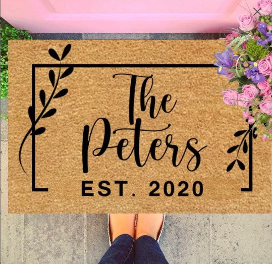 Custom Doormat, Housewarming Gift, Personalised Mat, Surname Doormat ...